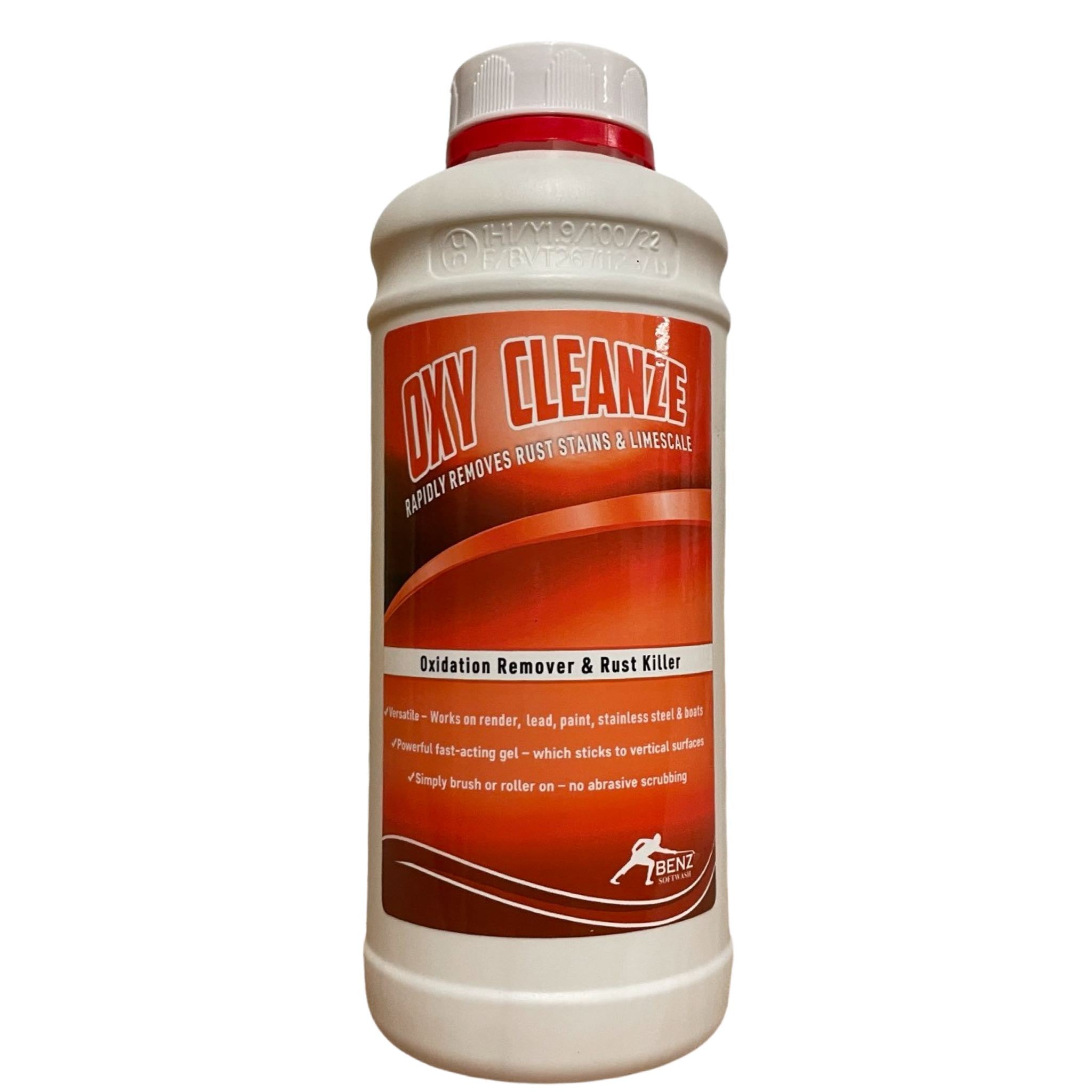OXY CLEANZE – Rapidly removes rust stains & limescale/calcium deposits ...